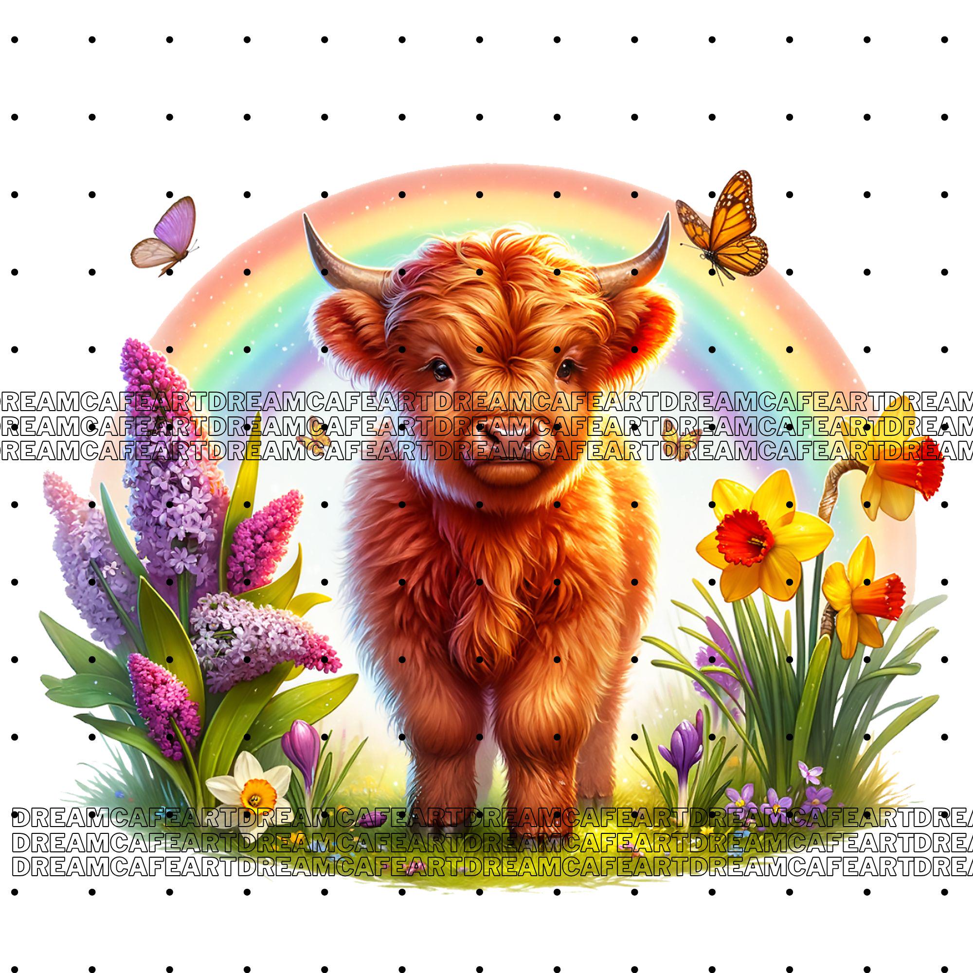 70 PNG Spring Highland Cow Clipart Bundle, Flower Highland Cow Clipart ...