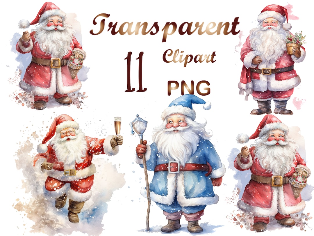 11 Santa Claus Clipart PNG, Christmas Clipart, Winter Clipart, Holiday ...