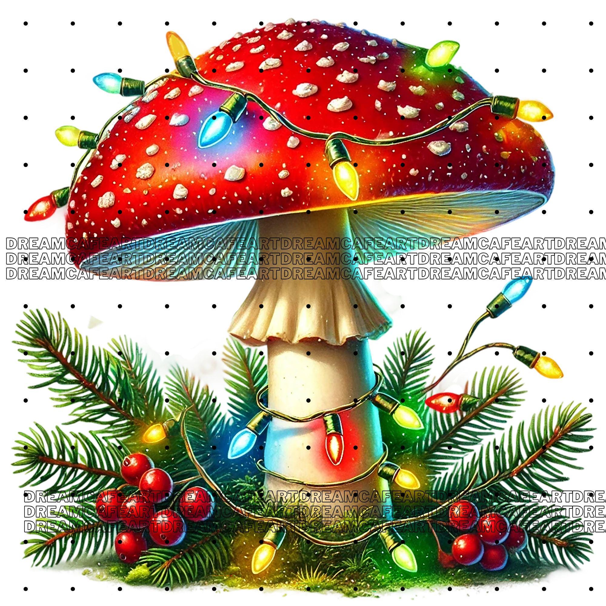 30 PNG Christmas Mushrooms Clipart Bundle, Festive Mushroom ...