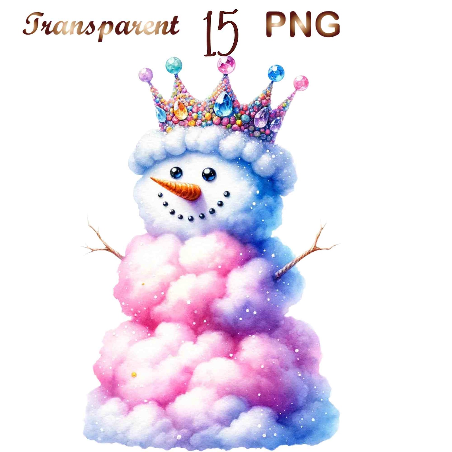 15 Christmas Snowman Bundle Clipart, Snowman Clipart, Candyland Clipart ...