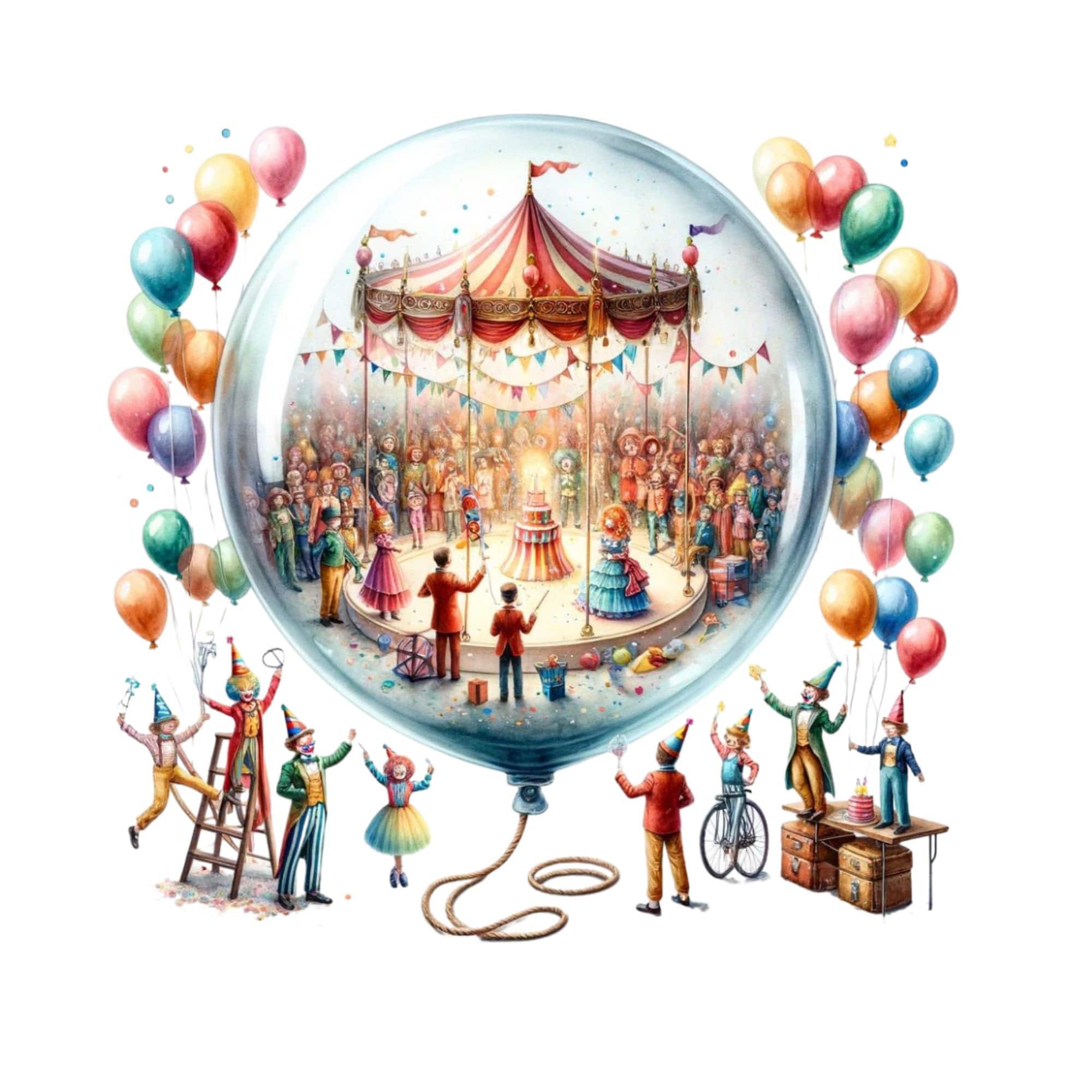 35 PNG, Happy Birthday Clipart Bundle, Celebration Balloon, Watercolor ...