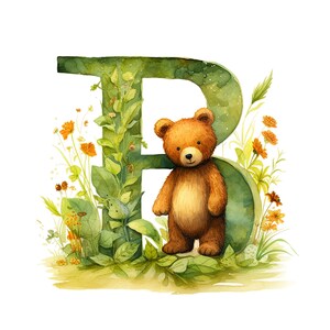 28 Cute Animal Alphabet Digital Watercolor Clipart, High-resolution ...