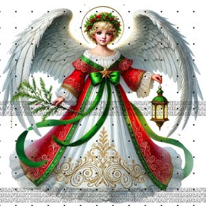 50 PNG, Christmas Angels Clipart Bundle, Winter Illustrations Designs ...