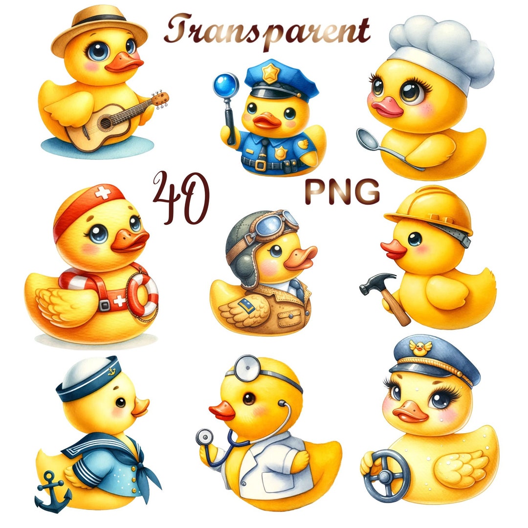 40 PNG, Rubber Duck Clipart Bundle Png, Duck Tshirt, Duck Tshirt Png ...