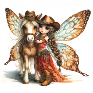 24 JPG, Cowgirl Fairy Clipart Bundle, Cowgirl Clipart, Cowgirl Clipart ...
