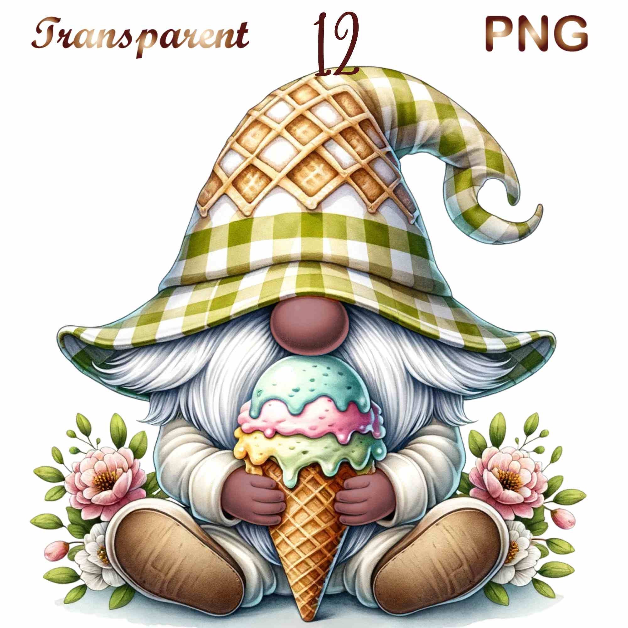 12 Summer Gnome Bundle Clipart PNG, Cute Gnome Png, Black Gnome Png ...