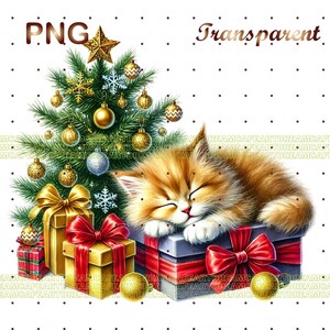 21 PNG Set 8 Christmas Kitten Clipart Bundle, Meowy Christmas Clipart ...