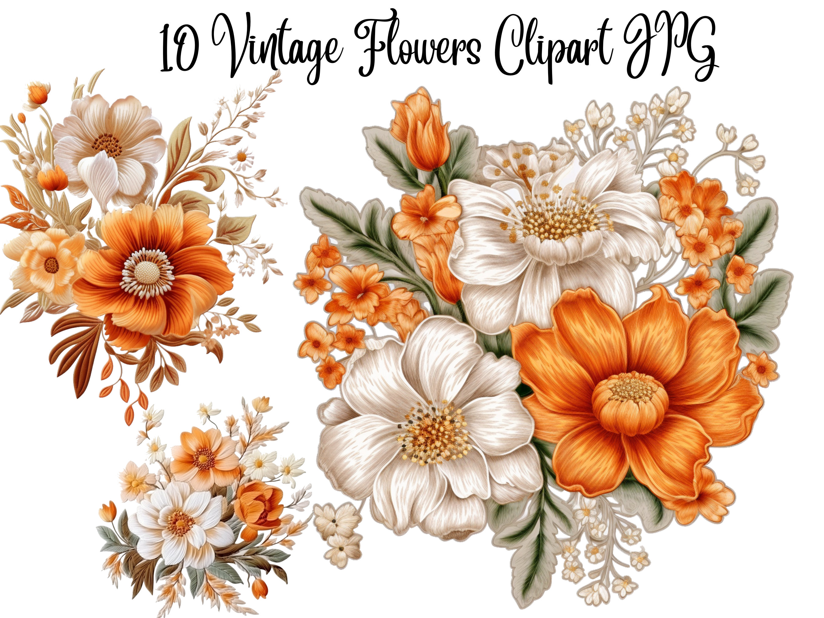 Vintage Flowers Clip Art