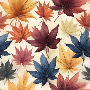 24 Seamless Autumn Flowers Digital Paper,leaves Seamless,autumn Floral ...