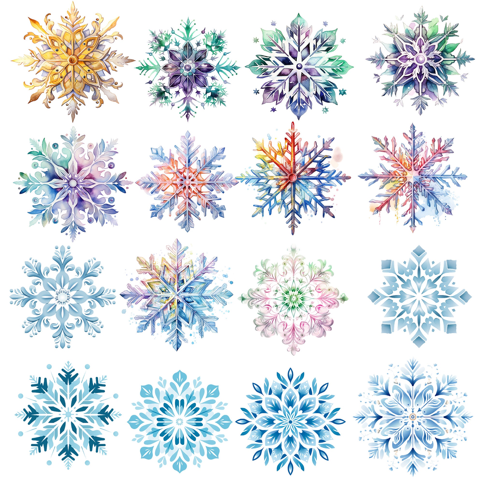 28 PNG Winter Snowflake Png, Watercolor Snowflake Clipart, With ...