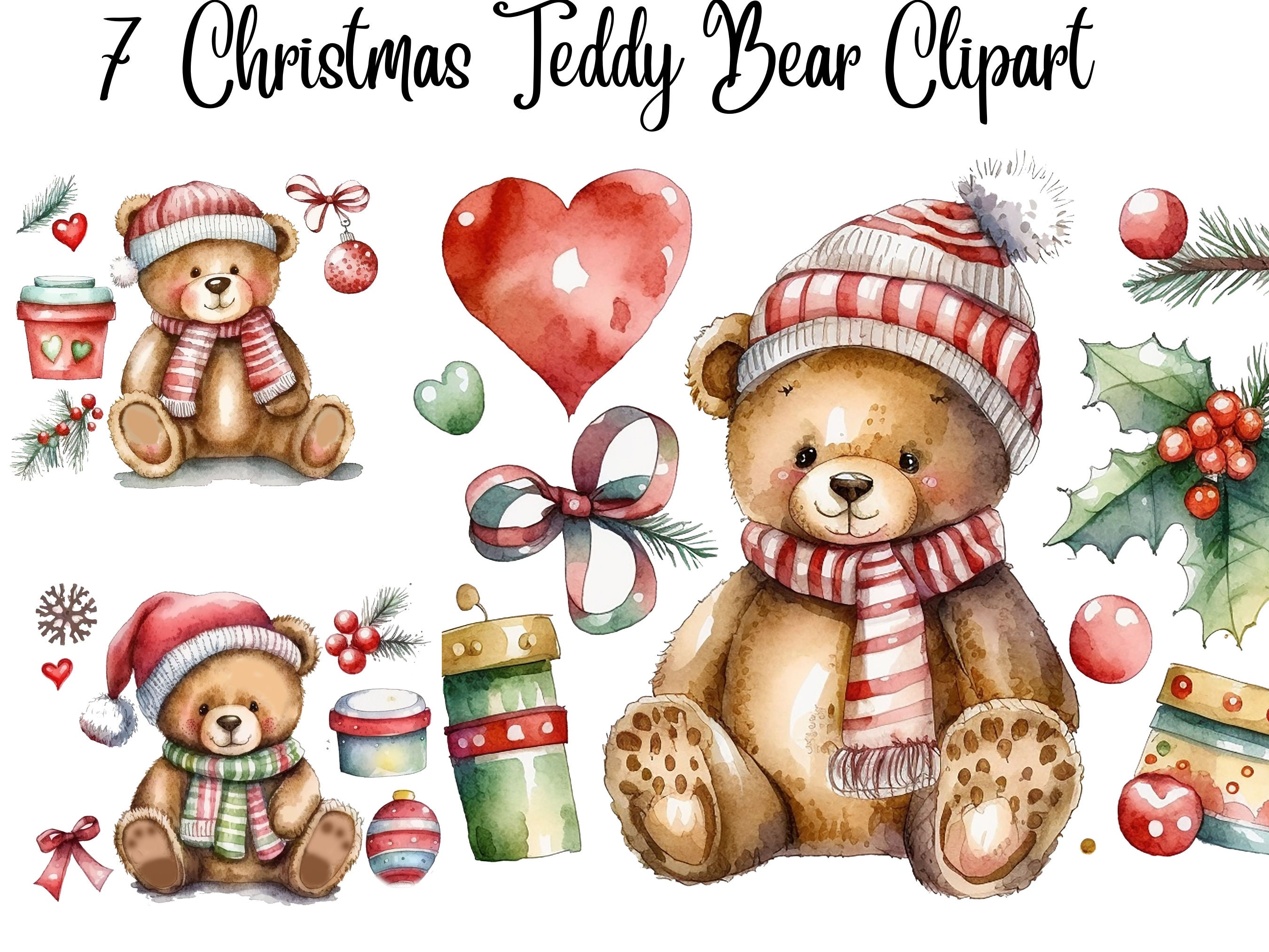 Christmas Teddy Bear Clip Art