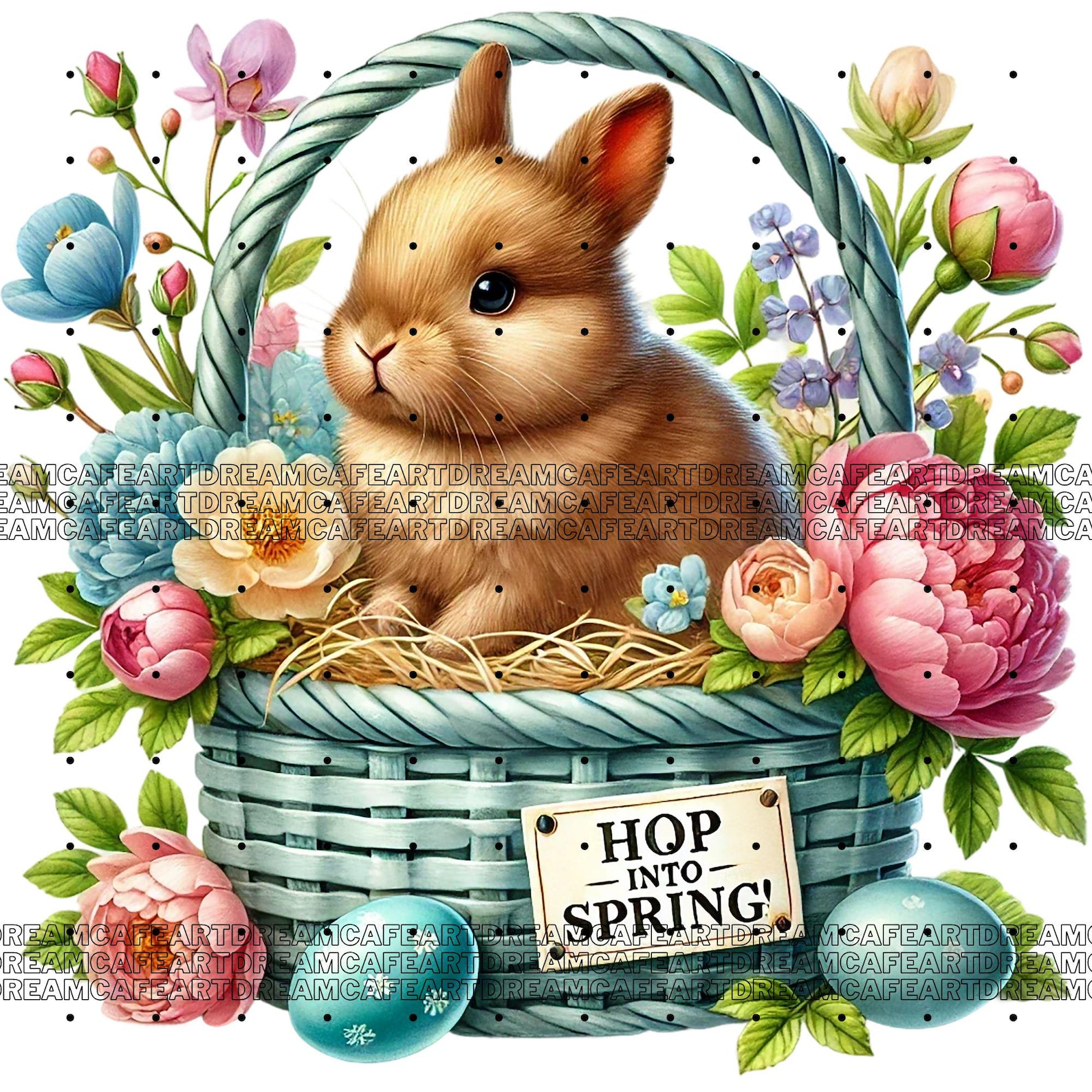 45 PNG Set 2 Easter Bunny Clipart Bundle, Spring Bunny in a Basket ...