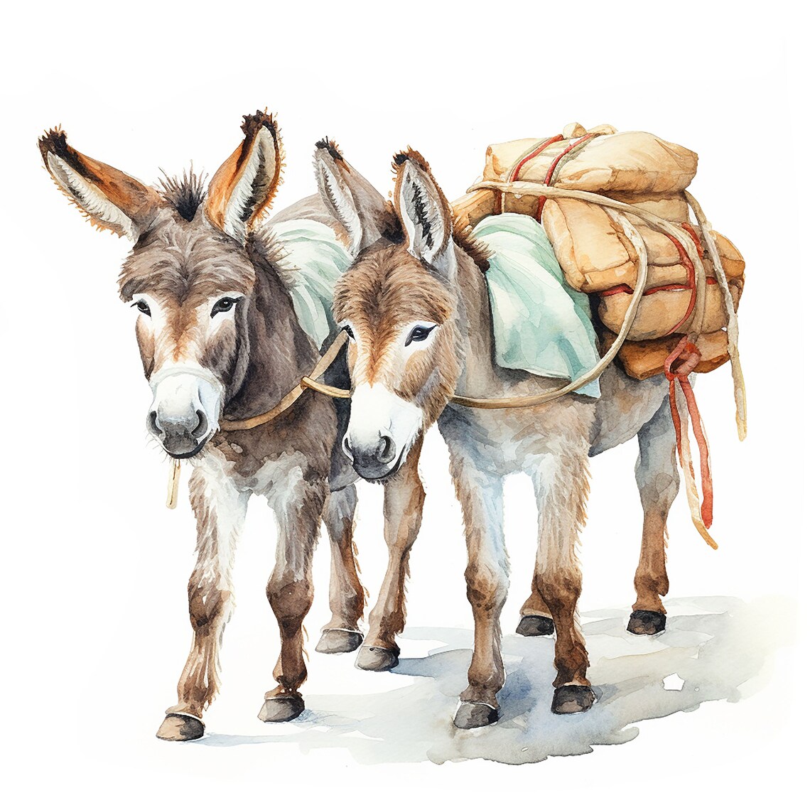 18 Happy Donkeys Clipart, Donkey Clipart, JPG, Commercial Use,digital ...