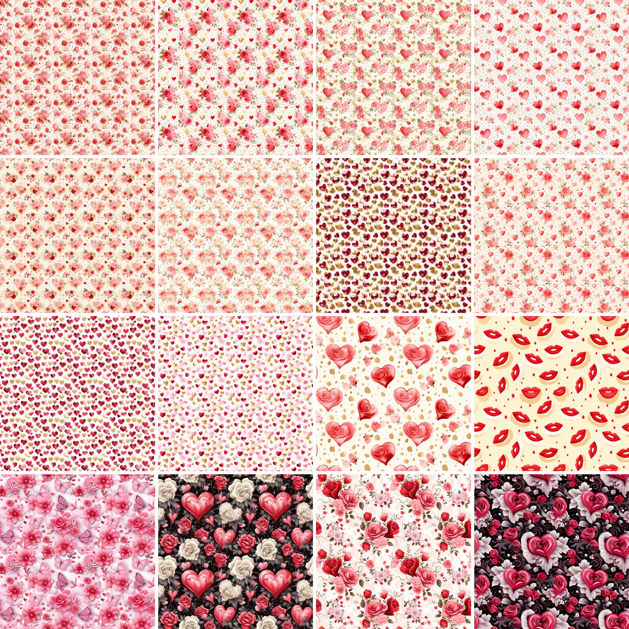 Seamless Valentine Digital Paper,valentine Digital Papers,valentines ...
