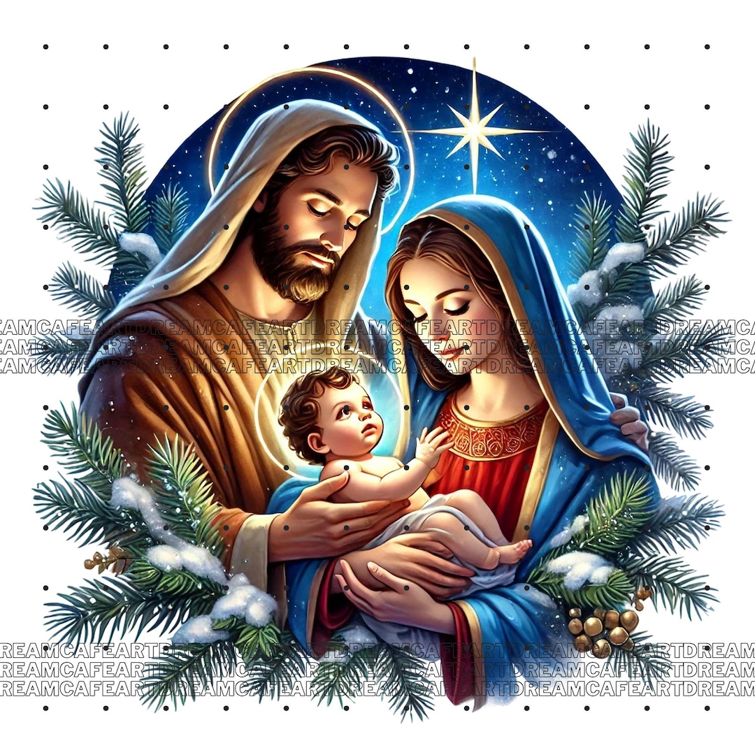 20 PNG Christmas Nativity Scene Clipart Bundle, Watercolor Christmas ...