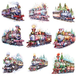27 Christmas Train Clipart PNG, Christmas Clipart, Winter Clipart ...