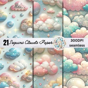 21 Printable Glitter Digital Papers,clouds Digital Papers, Jpgs,glitter ...