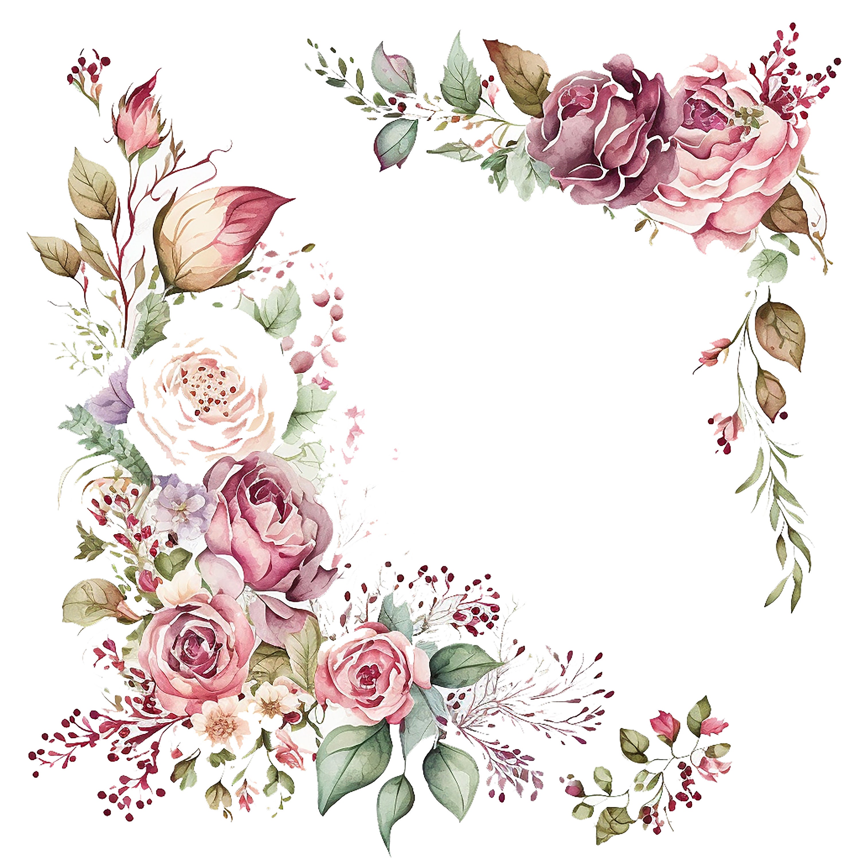 11 Flower Border Clipart High Quality Jpgs Digital Download - Etsy UK