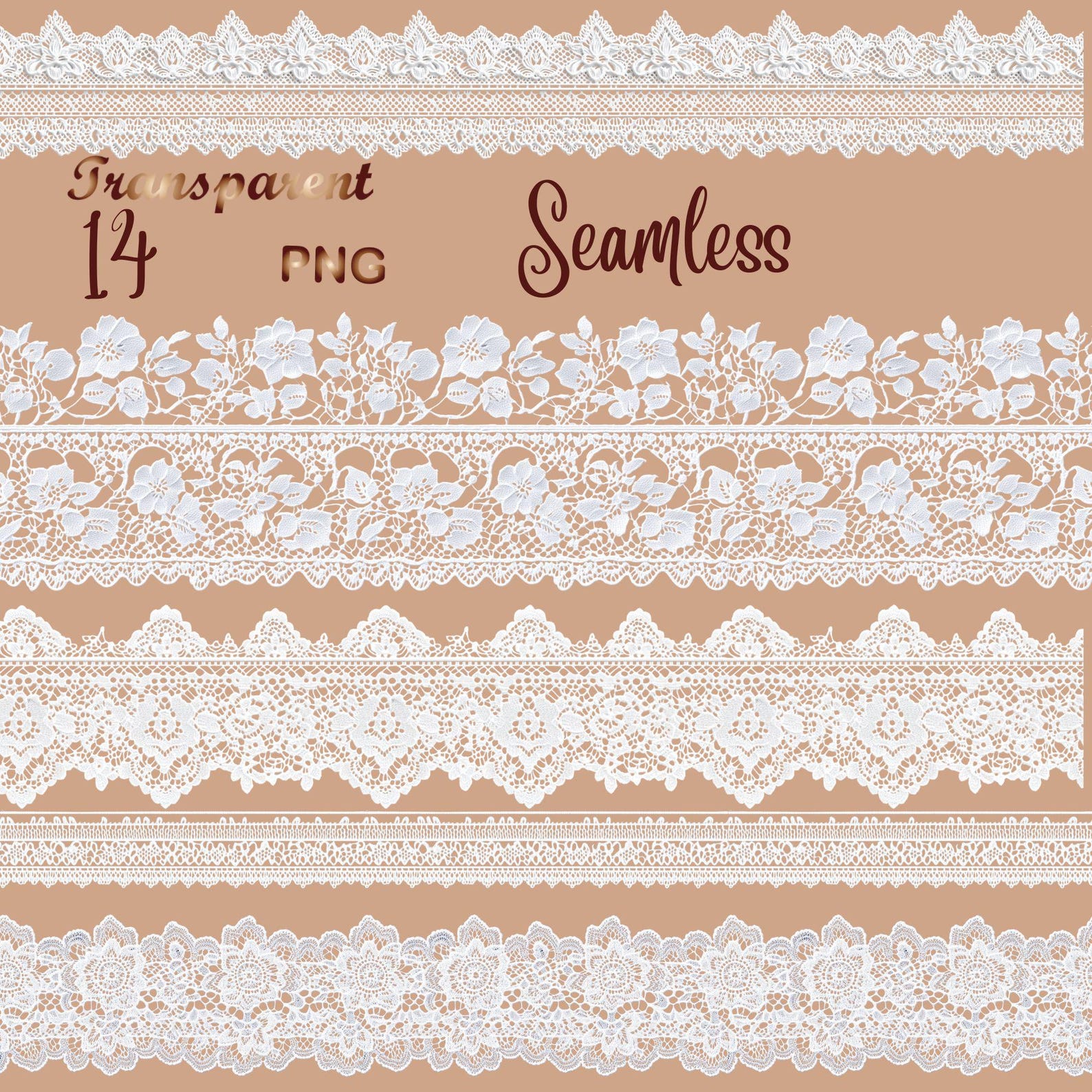 Vintage Lace Borders Clipart | 14 Seamless Old Lace Scrapbook Borders ...