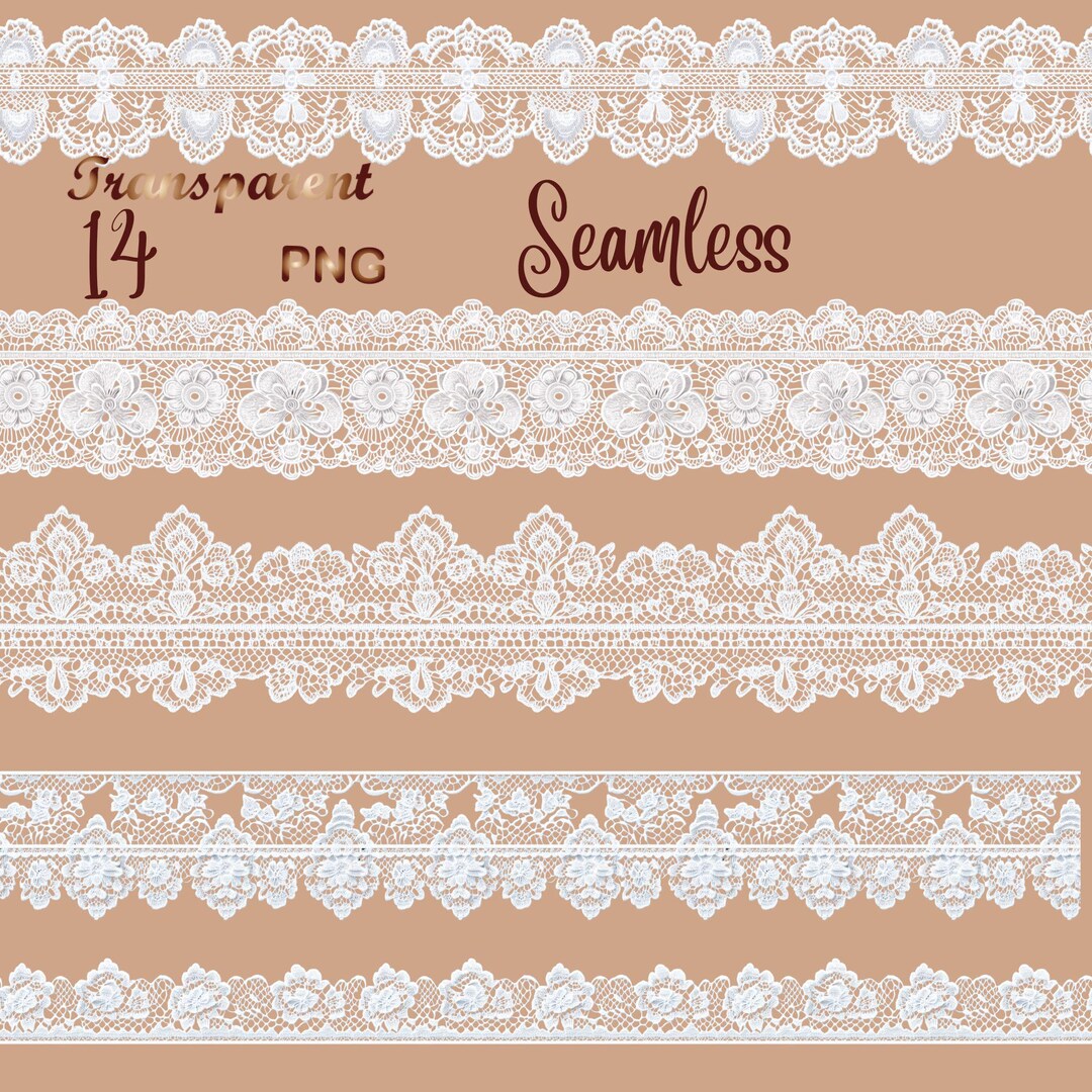Vintage Lace Borders Clipart | 14 Seamless Old Lace Scrapbook Borders ...