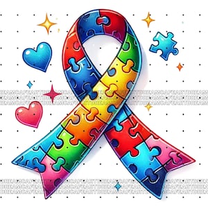 40 PNG Set 1 Autism Awareness Clipart Bundle, Supportive Illustrations ...