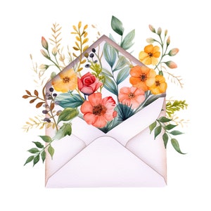 12 Watercolor Envelope and Letter Jpgs, Watercolor Envelope and Letter ...