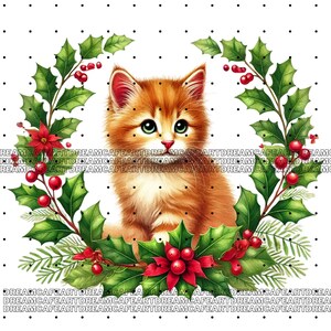 25 PNG Christmas Kitten Clipart Bundle, Set 4, Cute Christmas Cats ...