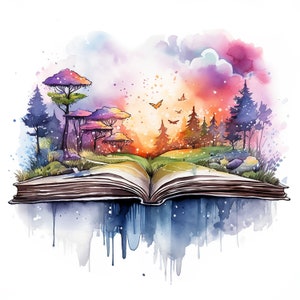 19 Spring Books Clipart, High Quality Jpgs, Nursery Art, Digital ...