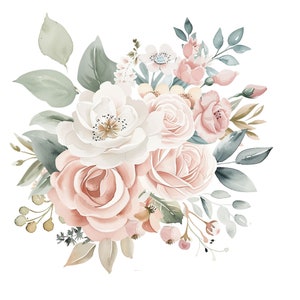 150+ PNG Pastel Wedding Flowers Clipart Bundle, Floral Clipart,floral ...