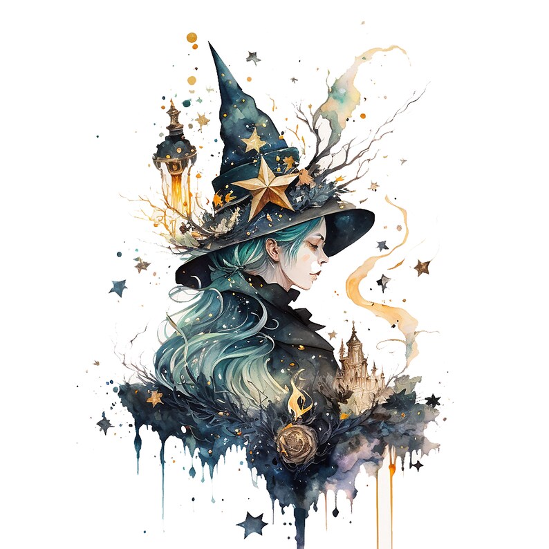 9 Dark Witch Clipart Jpgs Magic Clip Art Mystical Clipart - Etsy