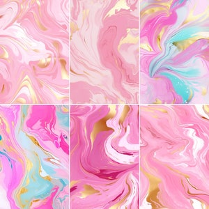 50 Pink Gold Marble Seamless - Watercolor Pattern - Seamless Pattern ...