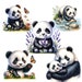 31 PNG, Cute Panda Clipart, Adorable Panda Clipart Bundle, Panda Pack ...