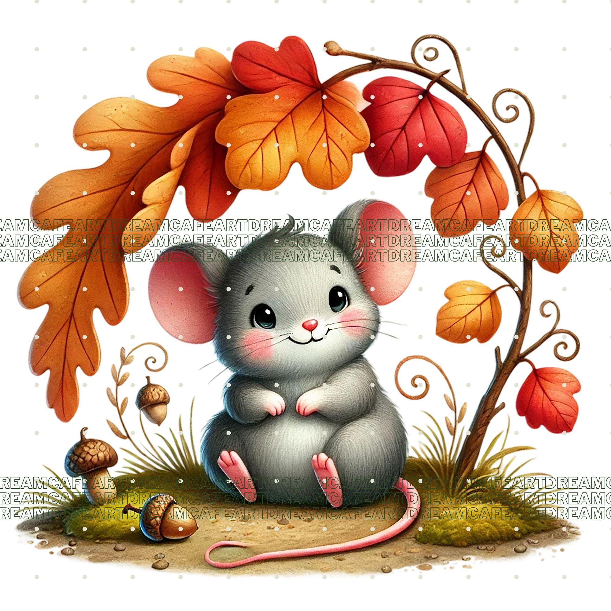 31 PNG Whimsical Autumn Mouse Clipart Bundle – Cute Fall Mice PNG, Cozy ...