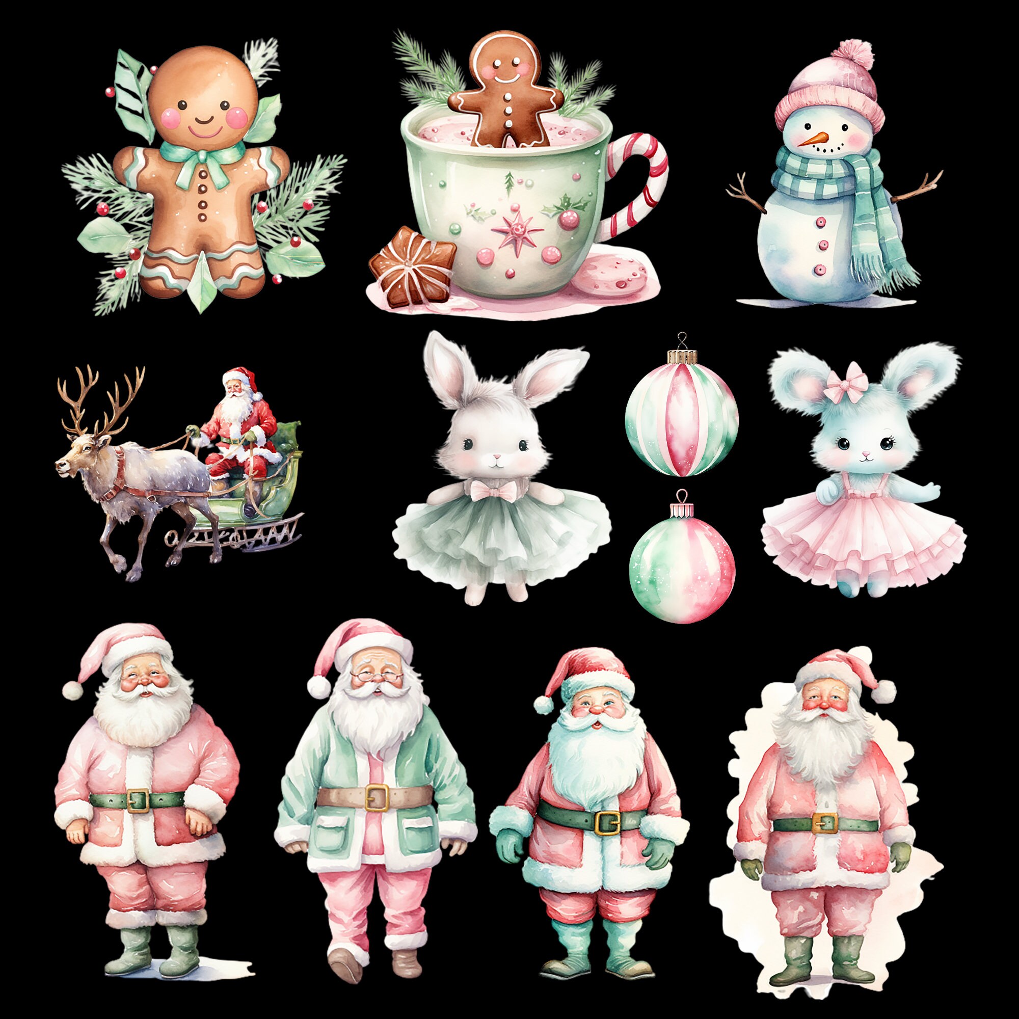 43 Pastel Christmas Clipart Png, Christmas Graphics, Merry Christmas ...