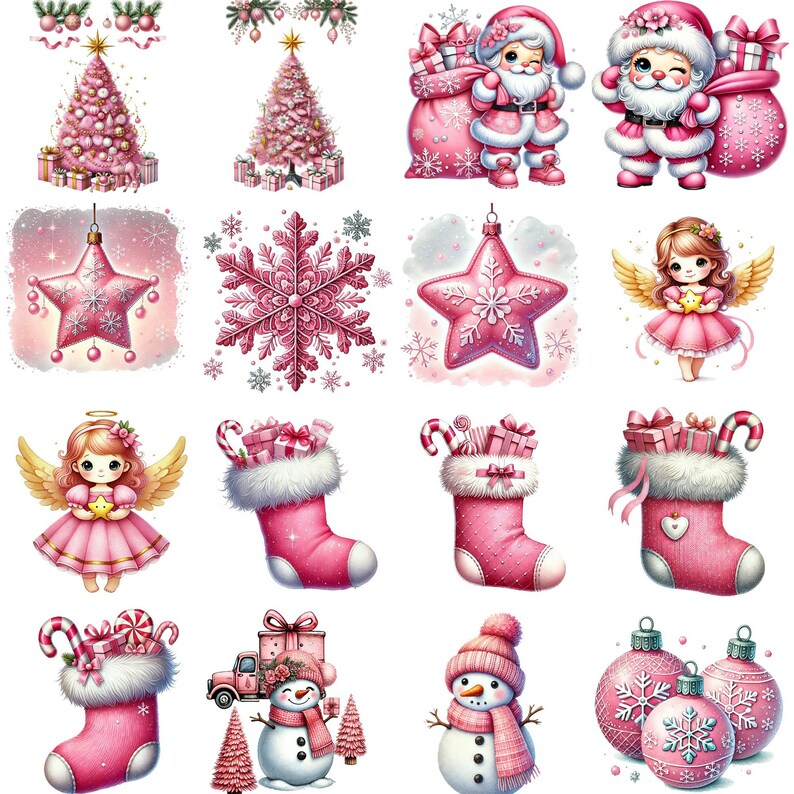 50 Jpg,christmas Clipart Bundle,xmas Clipart,winter Graphics, Xmas ...