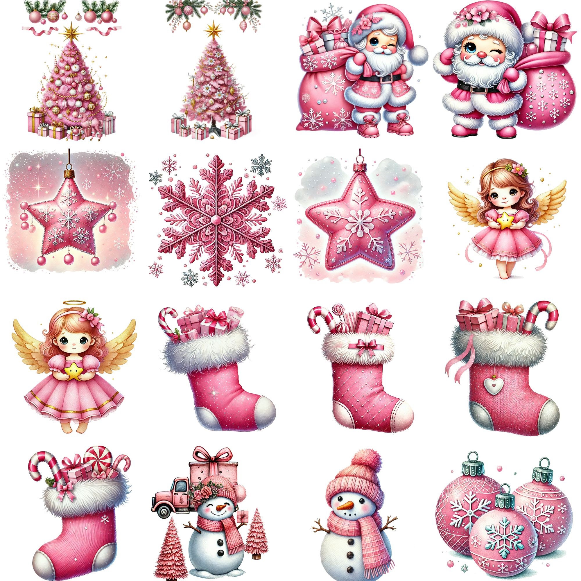 50 Jpg,christmas Clipart Bundle,xmas Clipart,winter Graphics, Xmas ...