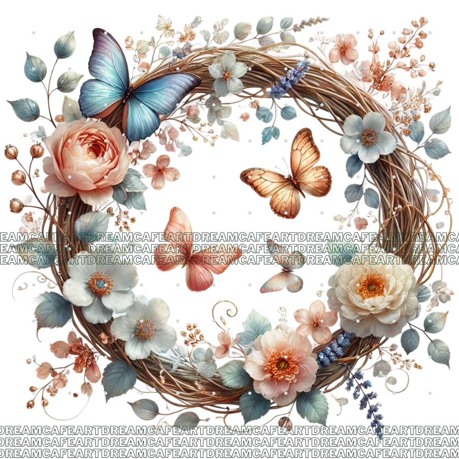 60 PNG Butterfly Gardens Clipart Bundle Set 2, Butterfly Wildflowers ...