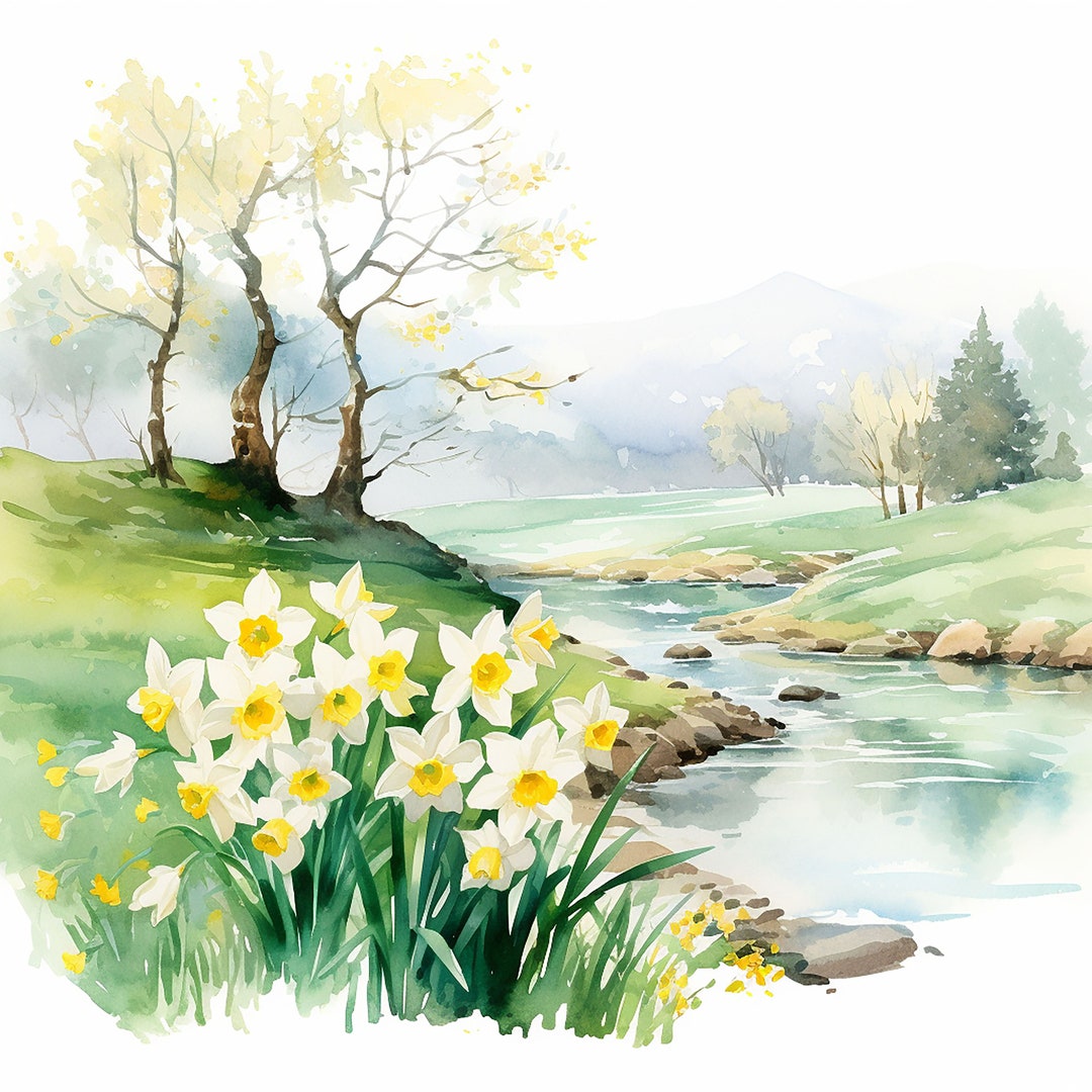 50 Spring Flowers Clipart Jpgs, Spring Garden Clipart, Digital Paper ...