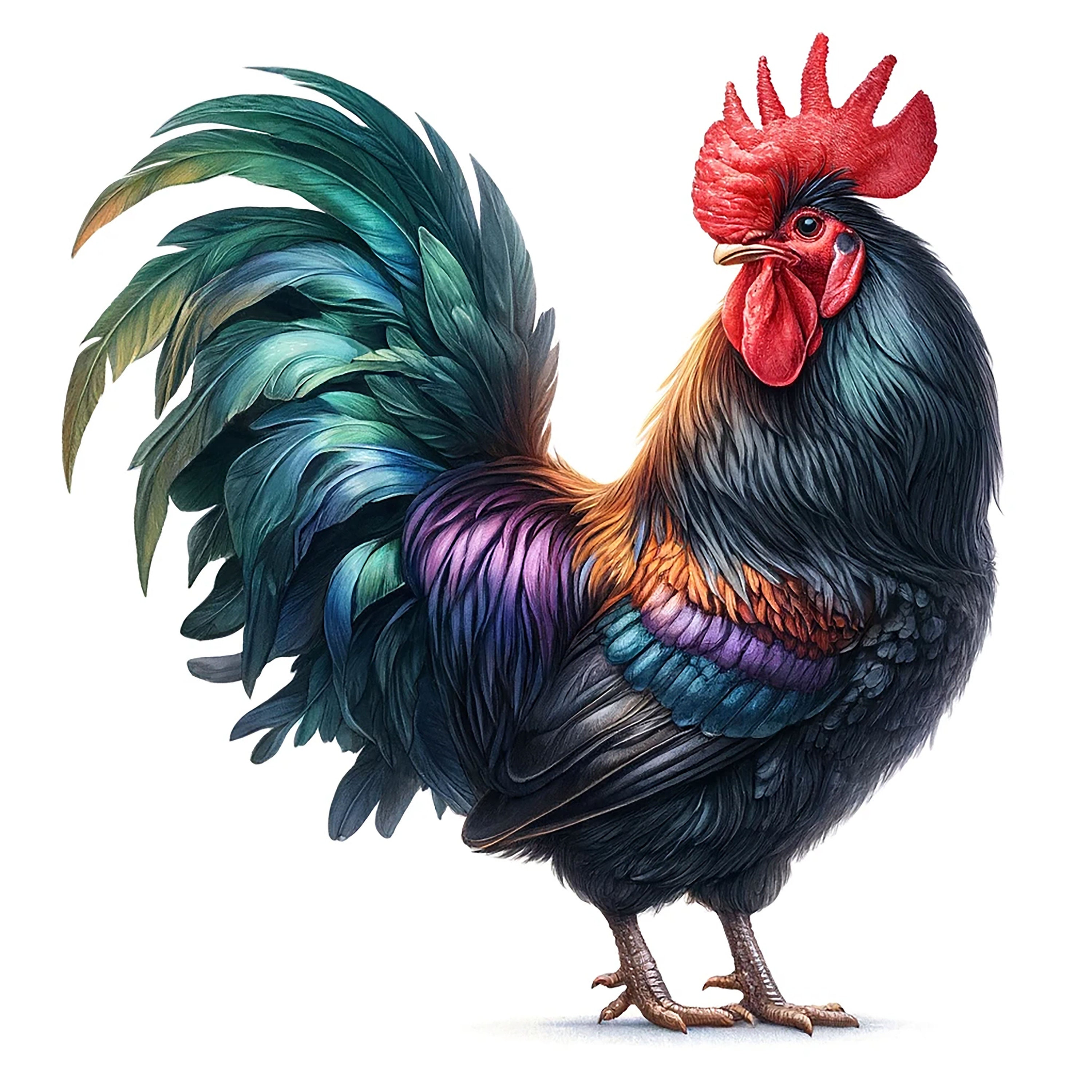 28 JPG, Chicken and Rooster Clipart Bundle, Watercolor Rustic Farm ...