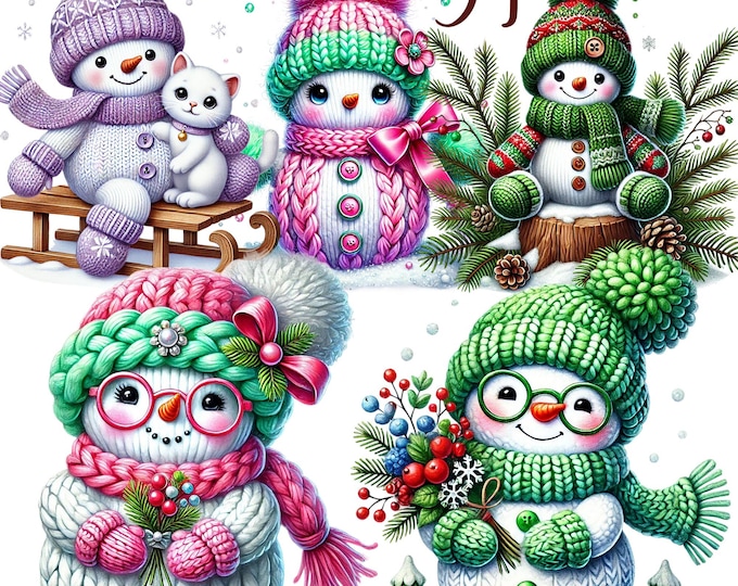 Cute Snowmen Clipart Snowman PNG Christmas Graphics Winter Holidays ...