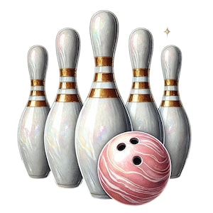 34 PNG, Sport Bowling Clipart Bundle, Bowling Clipart,watercolor ...