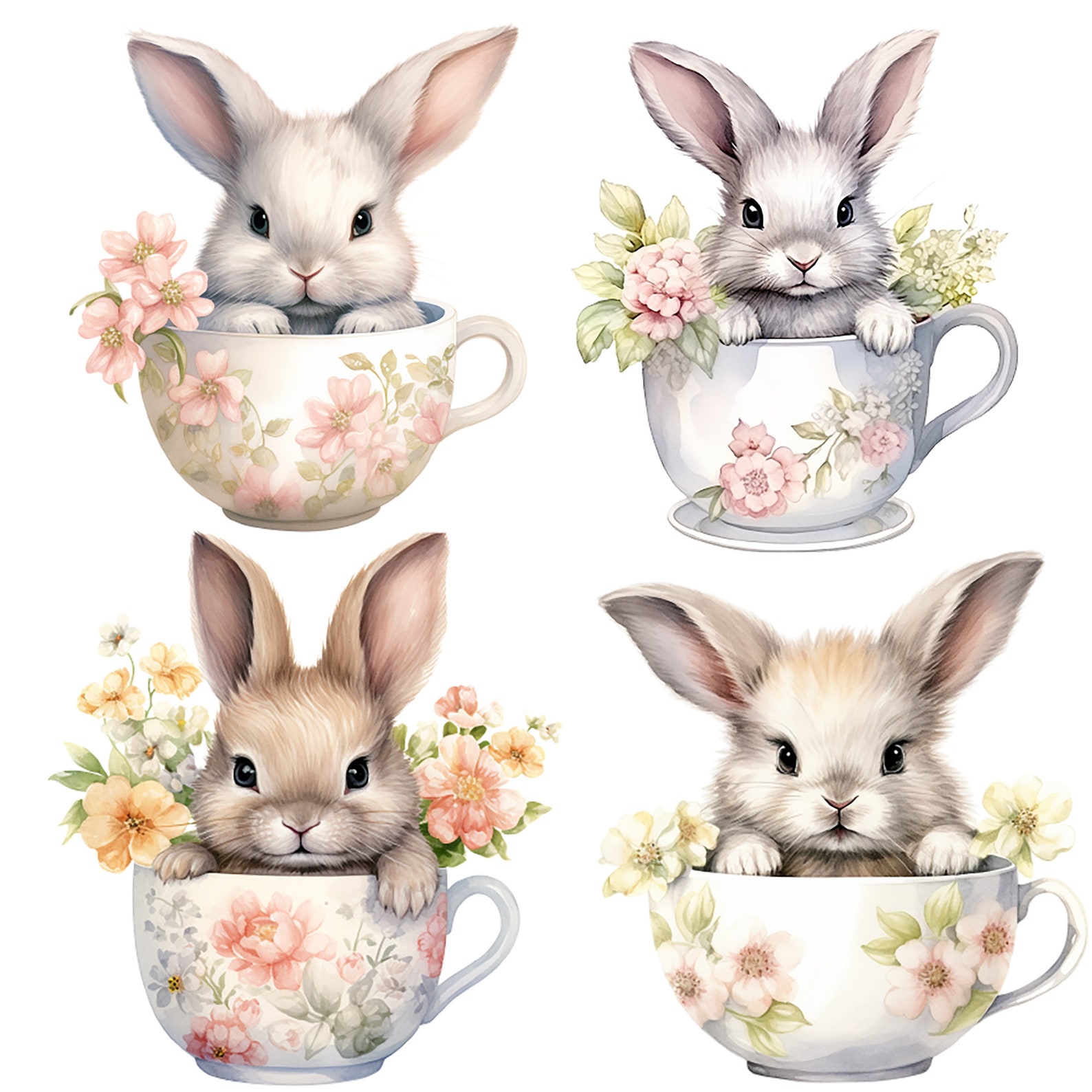 20 Bunny in a Cup Clipart, Png, Bunny Clipart, Rabbit in a Cup Clipart ...