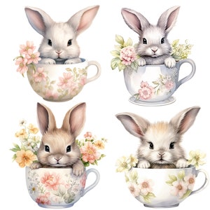 20 Bunny in a Cup Clipart, Png, Bunny Clipart, Rabbit in a Cup Clipart ...