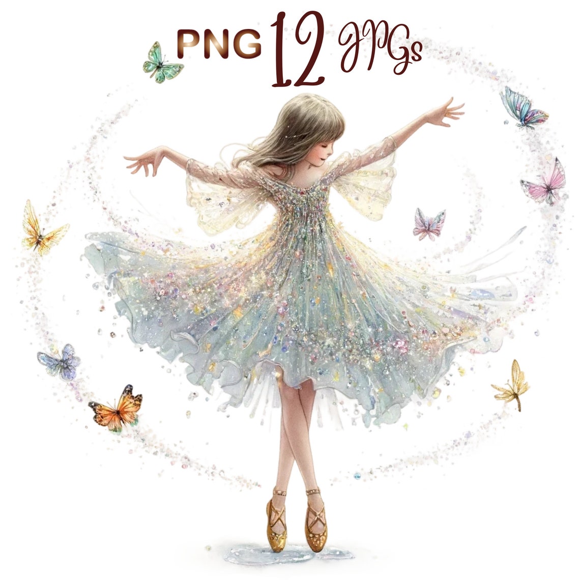 12 PNG JPG, Magical Fairy Dragonfly Clipart Bundle, Watercolor, Digital ...