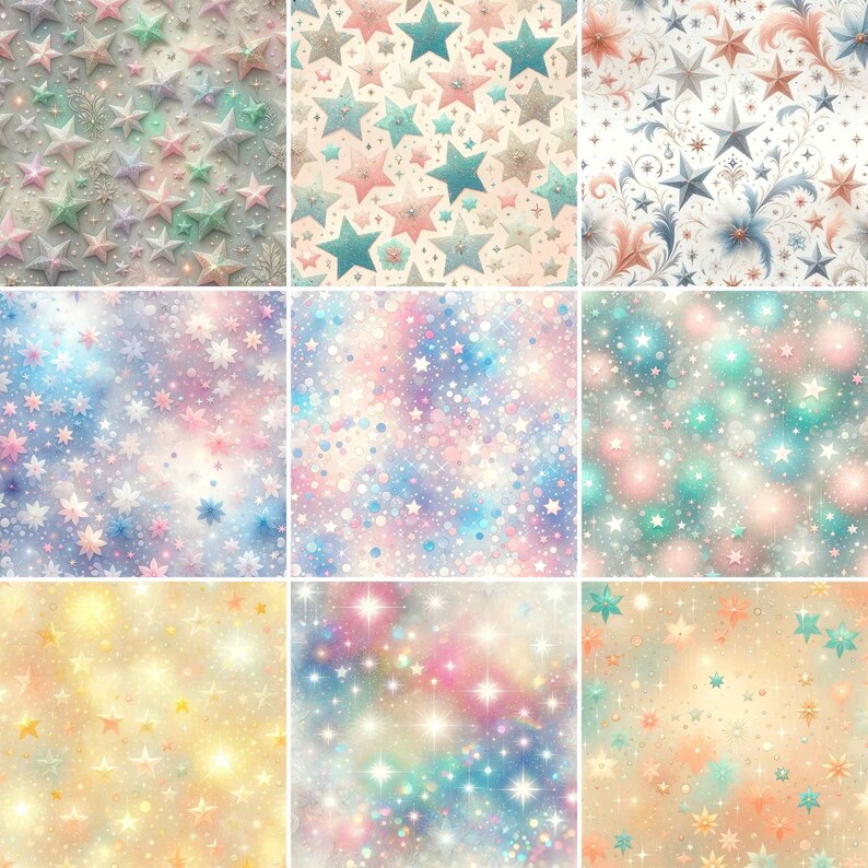 17 Printable Stars Digital Paper,jpgs,stars Background,birthday Digital ...