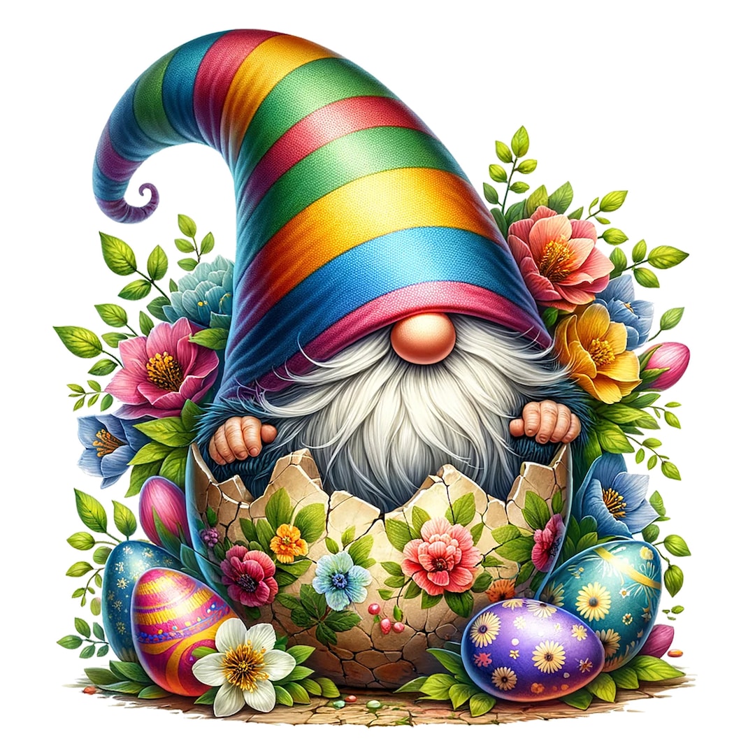 16 Png Easter Gnome Clipart Bundle PNG, Easter Clipart, Easter Gnome ...