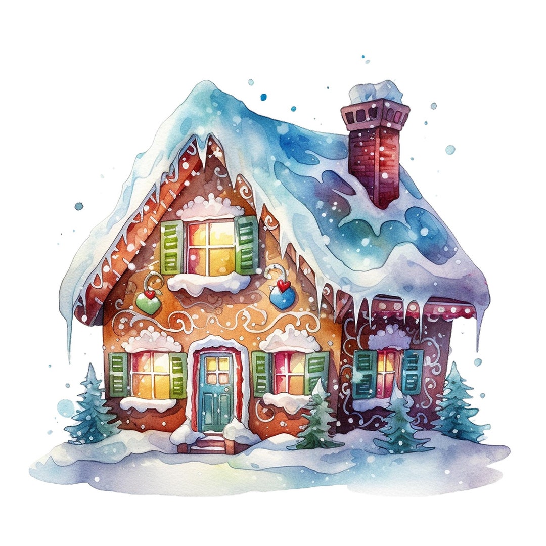 12 Gingerbread House Clipart, Jpgs, Commercial Use,digital Download ...