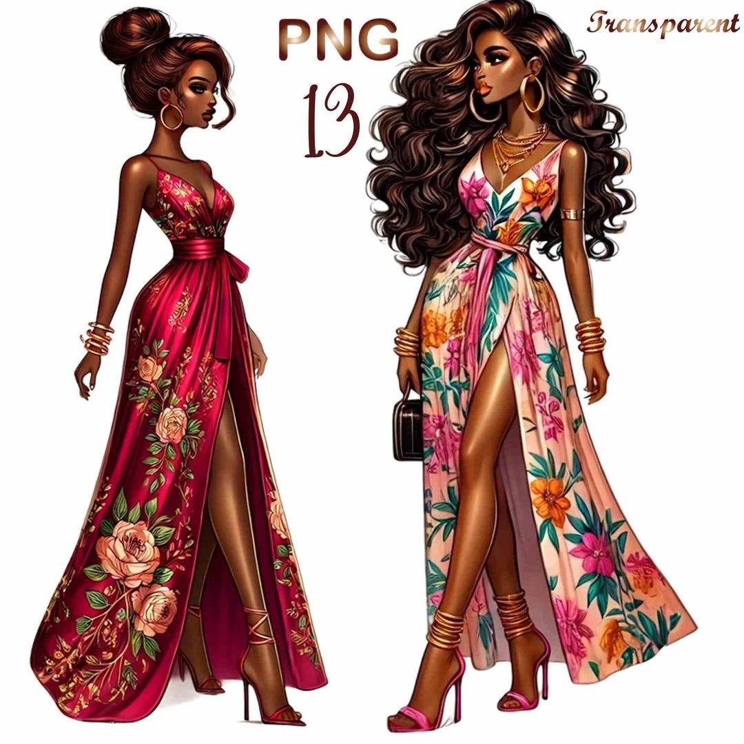 13 Black Girl Clipart, Chibi Girl Clipart,afro Girl Clipart, Luxury ...