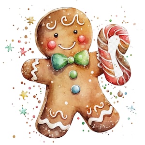 11 Gingerbread Man Clipart, Set2, High Quality Jpgs,digital Download ...
