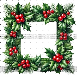 33 PNG, Christmas Frames Clipart Bundle, Holiday Festive Border ...